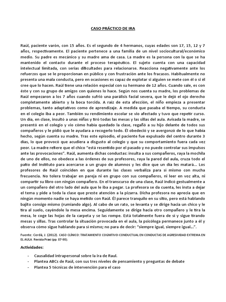 Caso Ira | PDF | Sicología