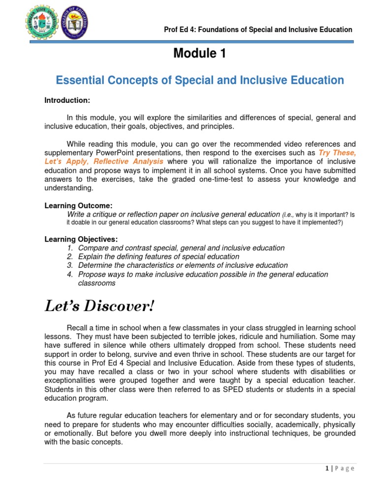 Inclusive | PDF | Inclusion (Education) | Special Education
