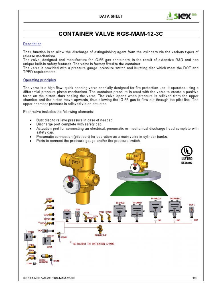 Container Valve RGS-MAM-12-3C - Rv04 | PDF | Valve | Piston