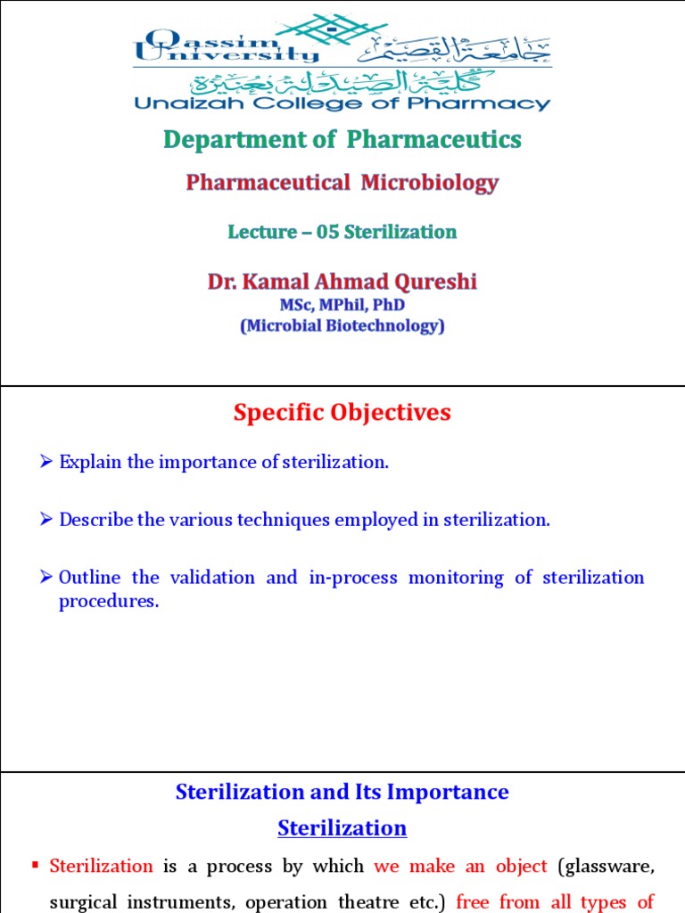 Lecture-05 Sterilization | PDF | Sterilization (Microbiology) | Filtration