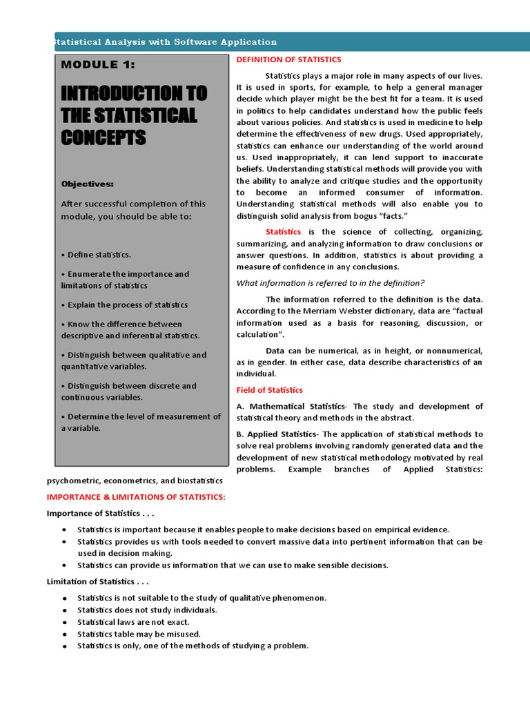 Statistics Analysis With Software Application | PDF | Sampling (Statistics) | Statistics