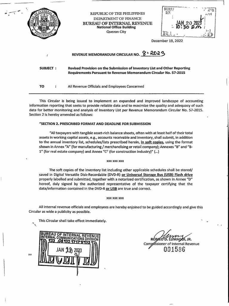 RMC No. 8-2023 | PDF