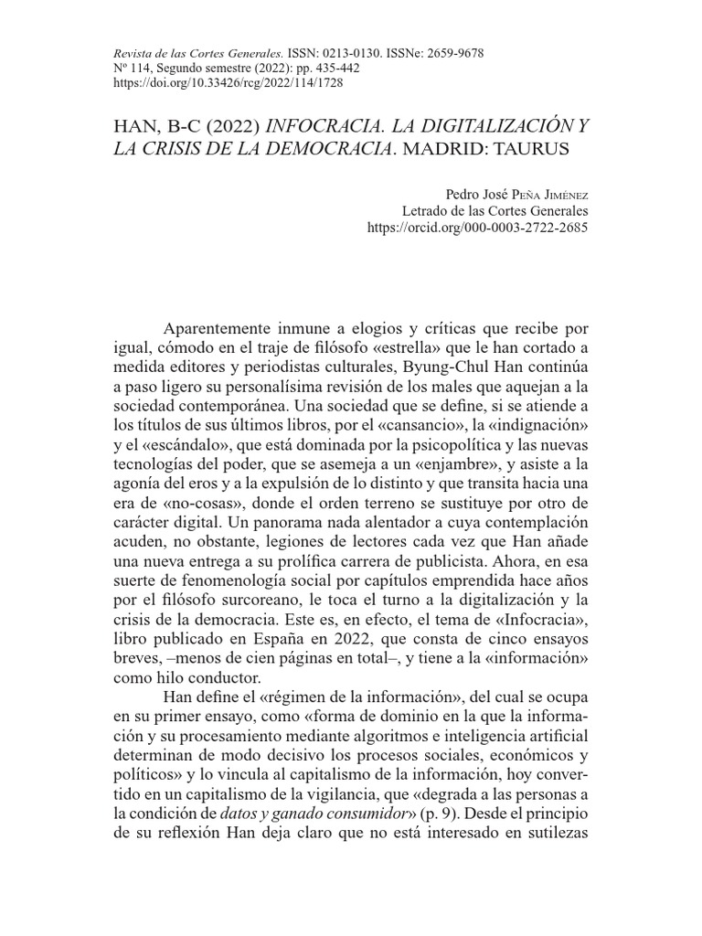 Infocracia - Resumen - Yung-Chul Han | PDF