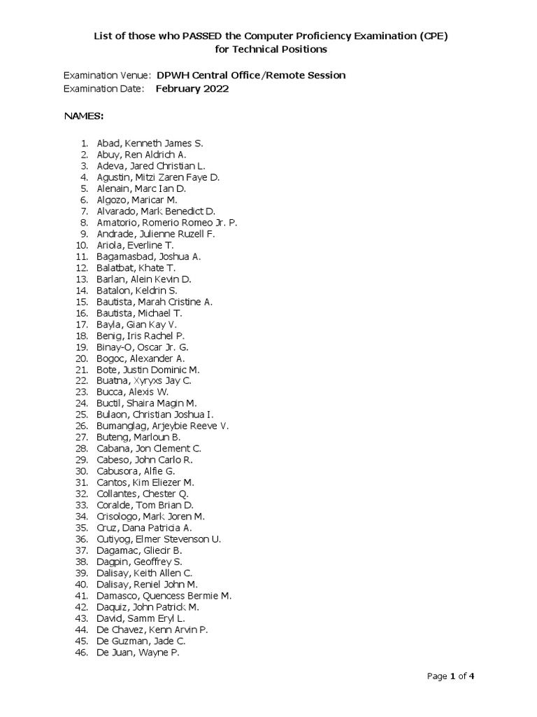 Dpwh Computer Proficiency Exam Cpe Icai Programs For Disabled