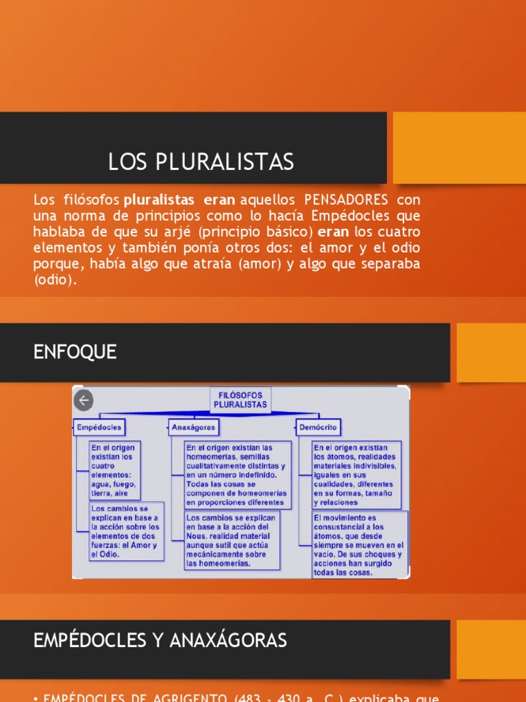 Filosofía Pluralista: Empédocles y Anaxágoras | PDF | Átomos | Teorías ...