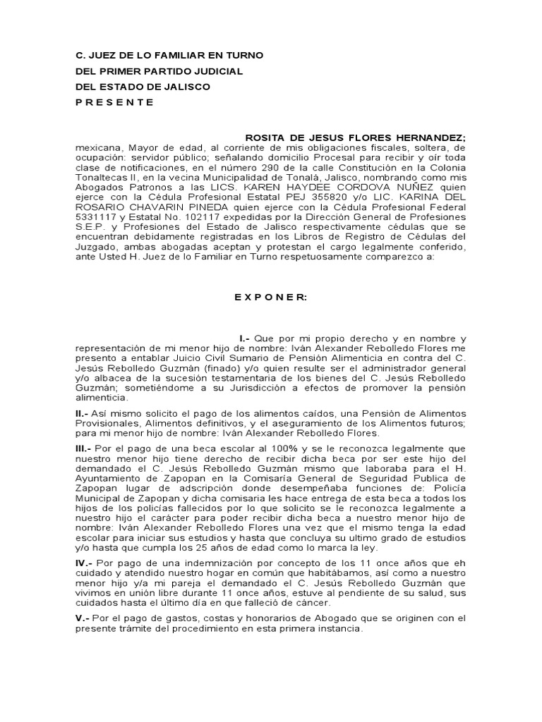 Pension Alimenticia Del Padre Finado | PDF | Pensión alimenticia | Pensión