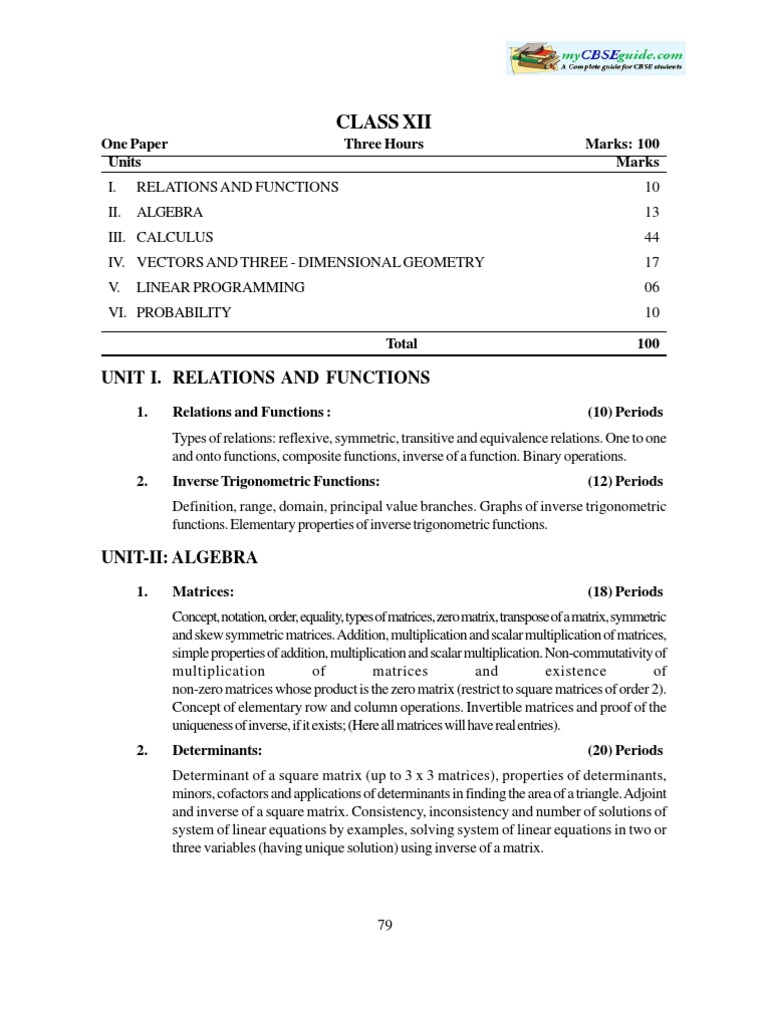O Level Maths Syllabus Overview | PDF