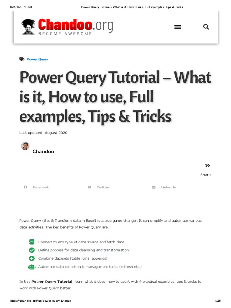 Power Query Tutorial - What Is It, How To Use, Full Examples, Tips & Tricks | PDF | Microsoft ...