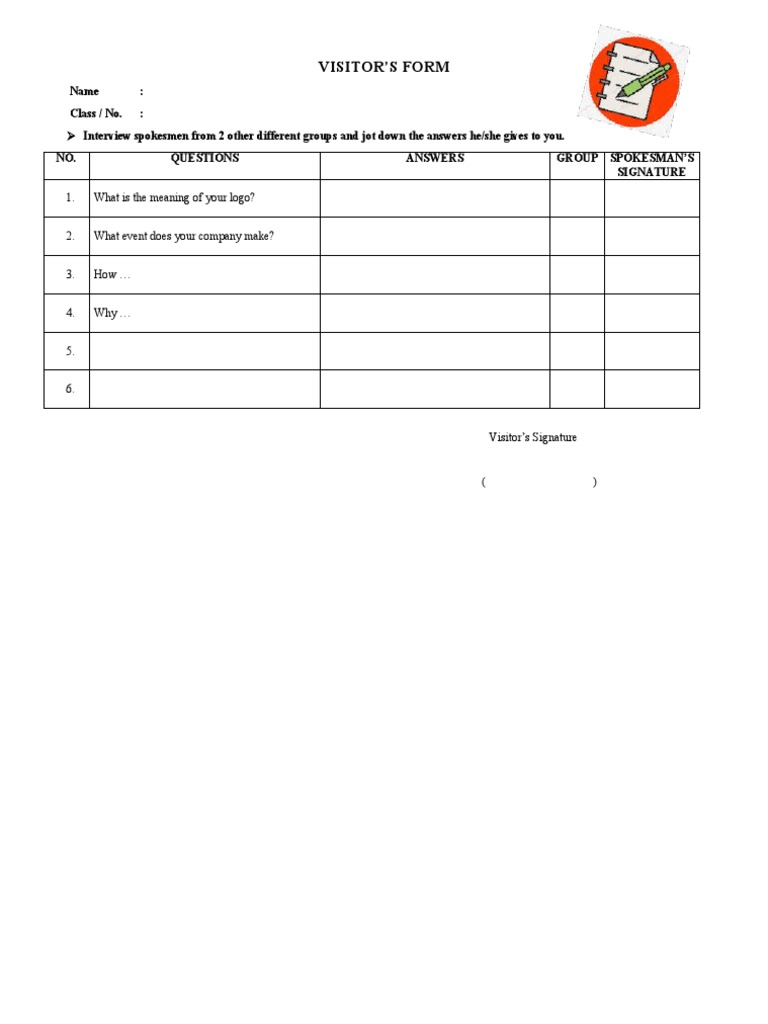 Visitor's Form | PDF