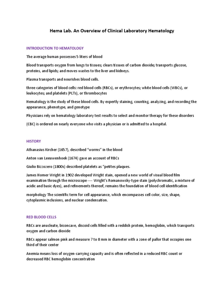 Rodaks 6th Ed. Hema Lab Midterm Reviewer | PDF | White Blood Cell | Blood Cell