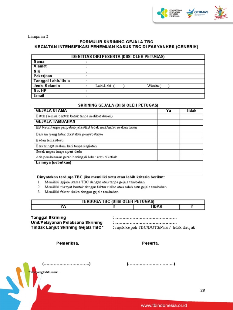 Form Skrining Di Fasyankes | PDF