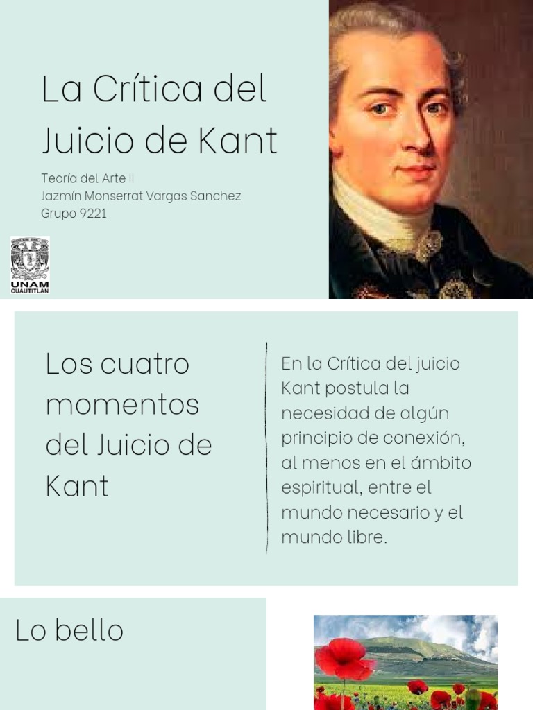 La Critica Del Juicio de Kant | PDF | Belleza | Immanuel Kant
