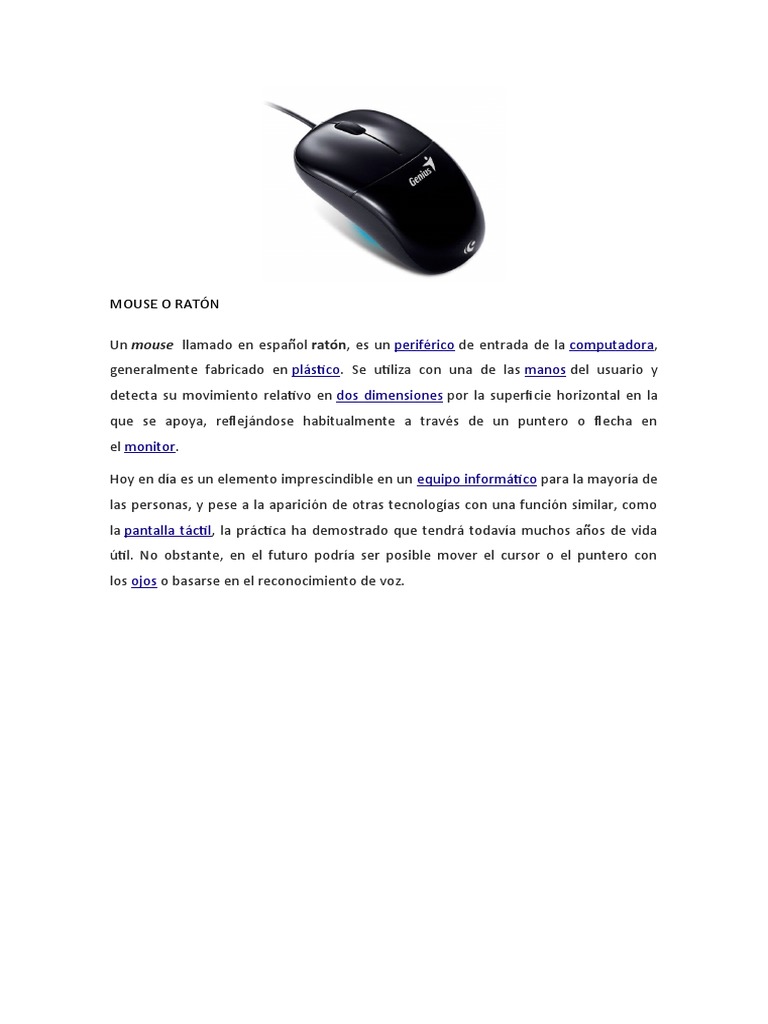 Definición de Mouse o Ratón | PDF