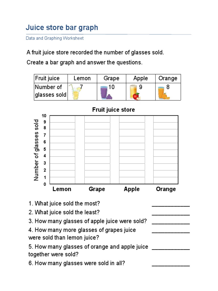 Bar Graph Worksheet | PDF | Orange (Fruit) | Juice
