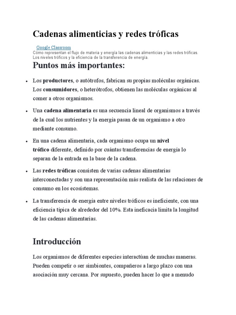 Cadenas Alimenticias y Redes Tróficas | PDF | Red alimentaria | Organismos