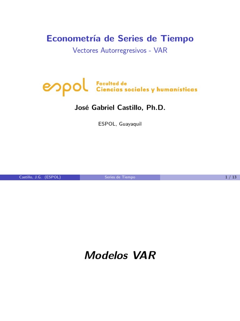 Diapo 10. Modelos VAR | PDF | Matemáticas