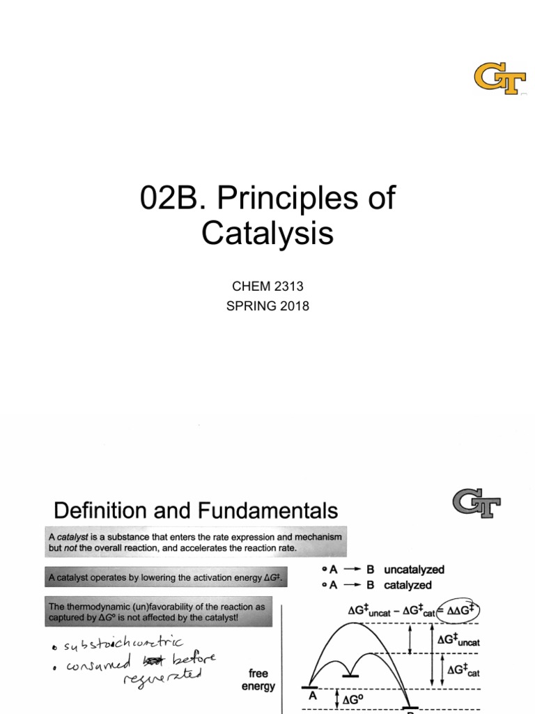 02B Principles of Catalysis Annotated Notes (2313Spr2018) | PDF ...