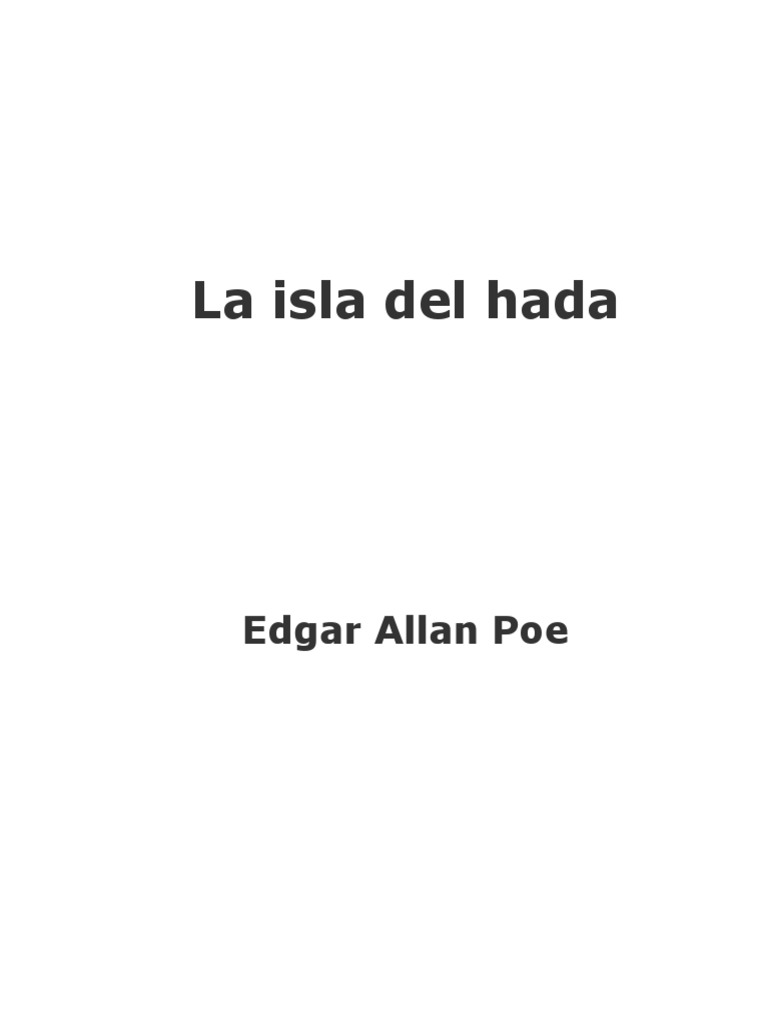 Edgar Allan Poe - La Isla Del Hada | PDF | Dios | Placer