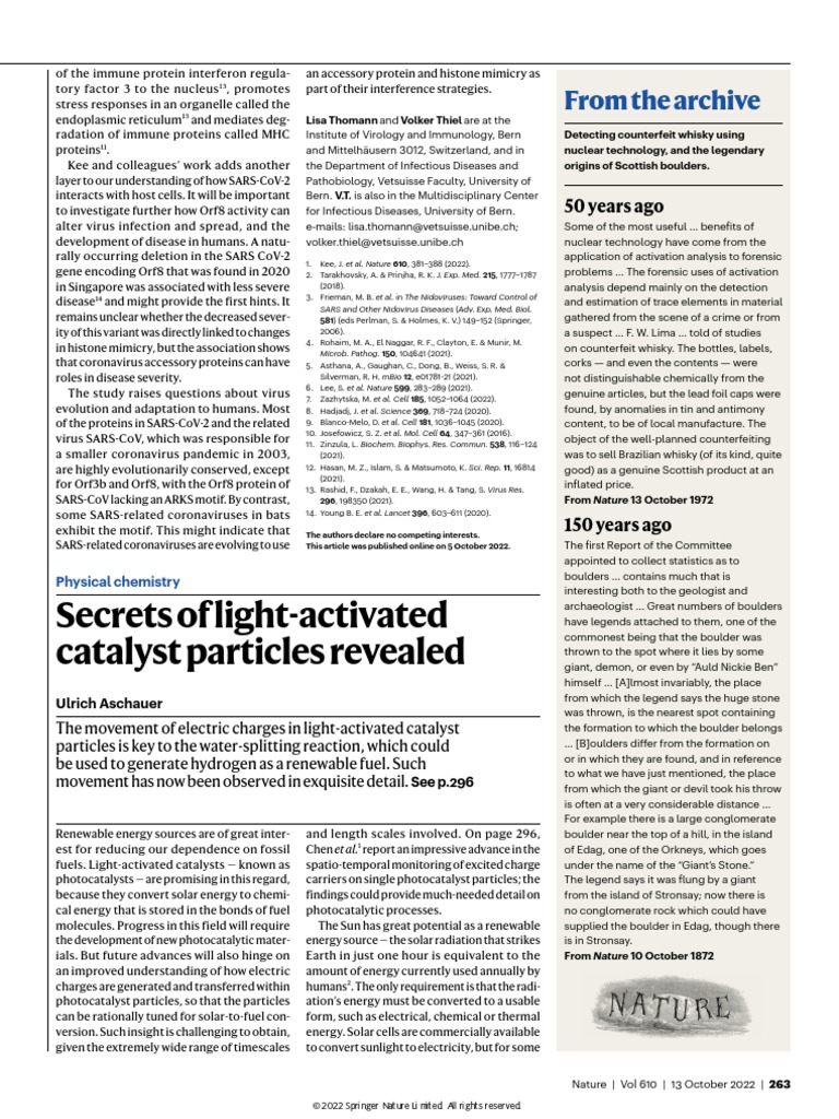 2022 Charge Transfer Observed in Light Activated Catalyst Particles ...