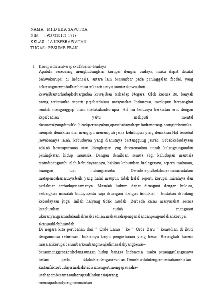 resumePBAK - MHD EKA SAPUTRA | PDF
