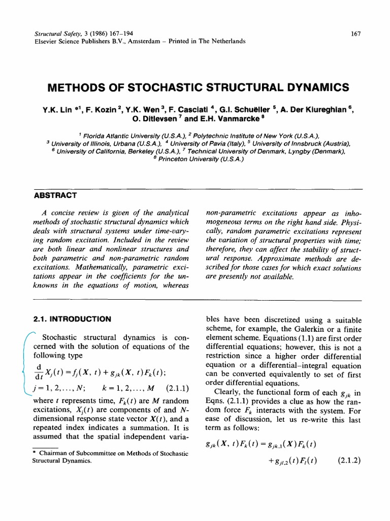 Lin Methods Of Stochastic Structural Dynamics Pdf