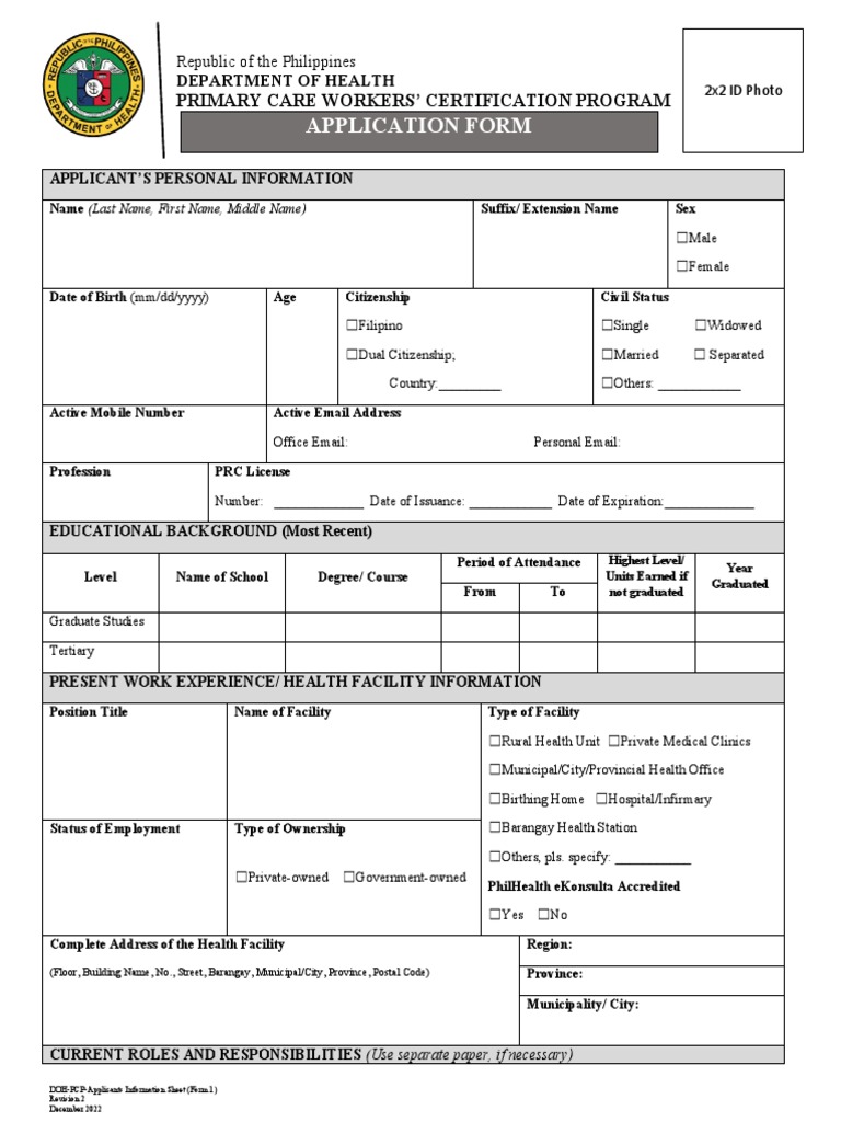 Primary Care Workers' Application | PDF | Health Care | Public Services