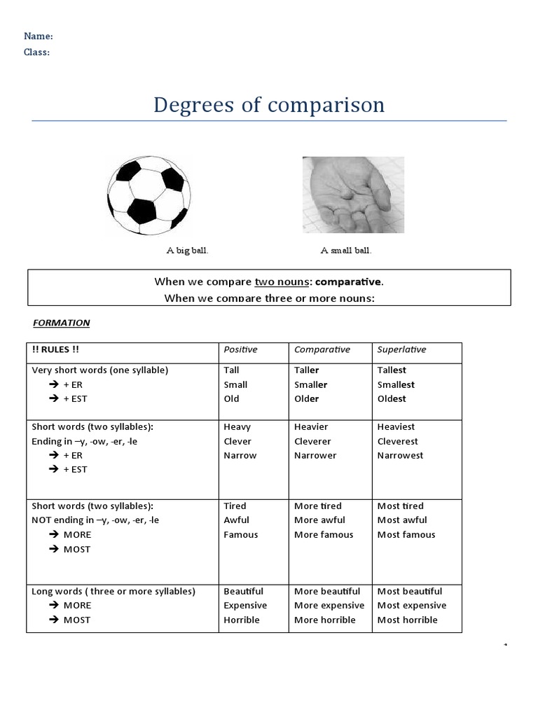 Degrees of Comparison Guide | PDF | Linguistics | Languages
