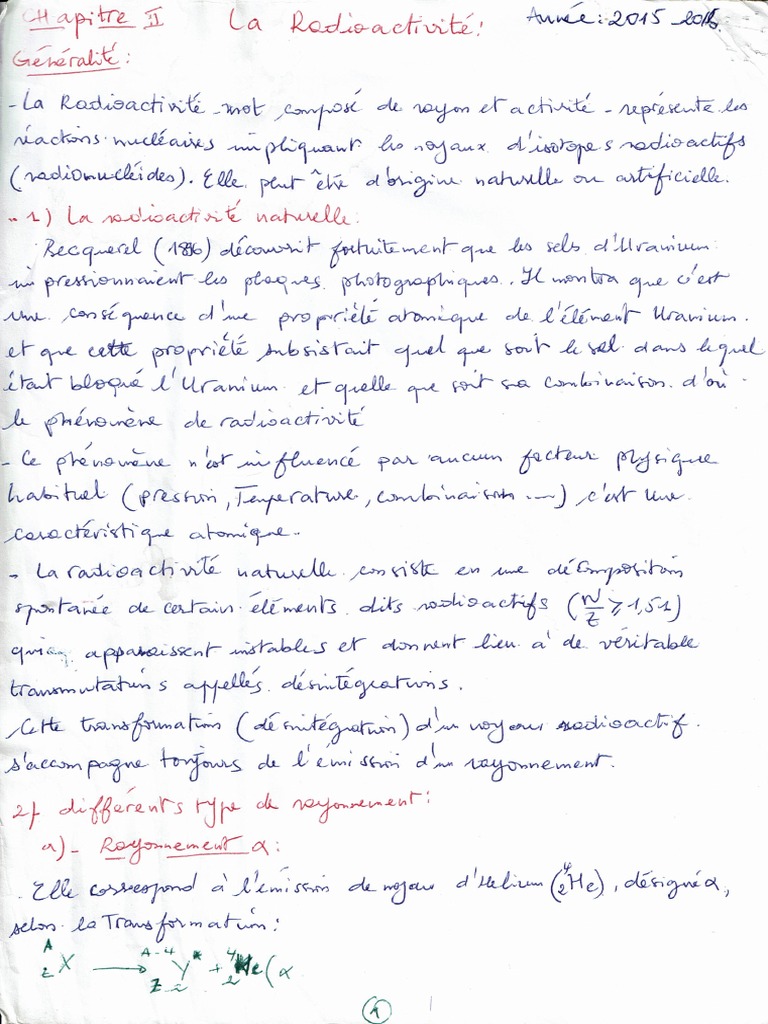 Chapitre II La Radioactivité | PDF
