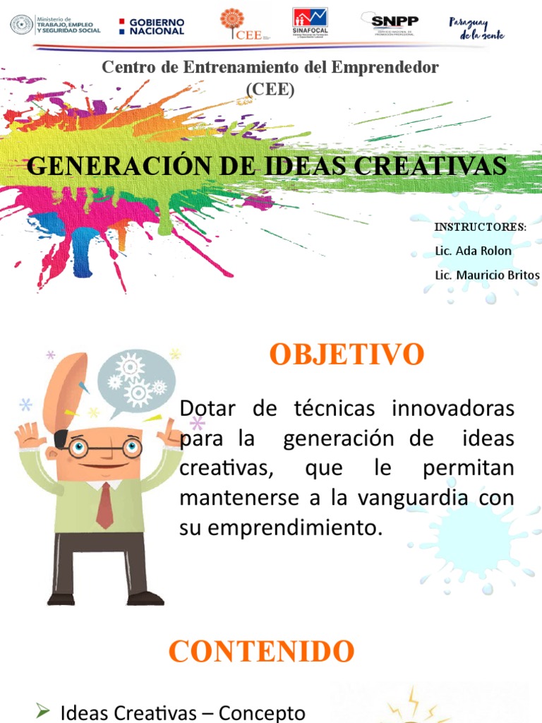 Presentacion Generacion de Ideas Creativas 3 | PDF | Creatividad | Iniciativa empresarial