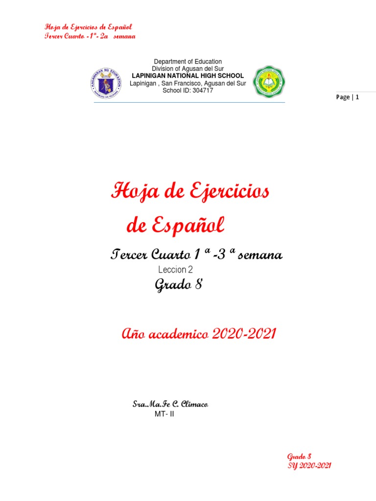 SPFL Q3 LAS Lesson 2leccion 2 | PDF