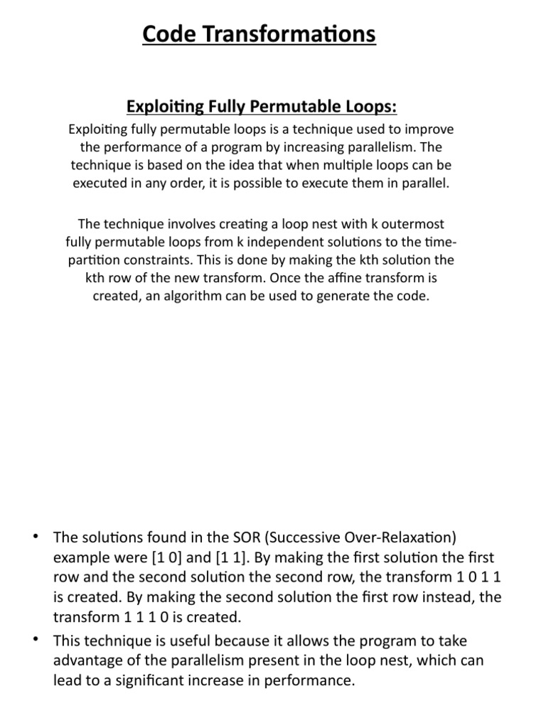 Code Transformation Pdf Control Flow Parallel Computing 