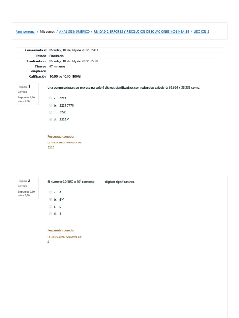 LECCION 2 - Revisión Del Intento | PDF