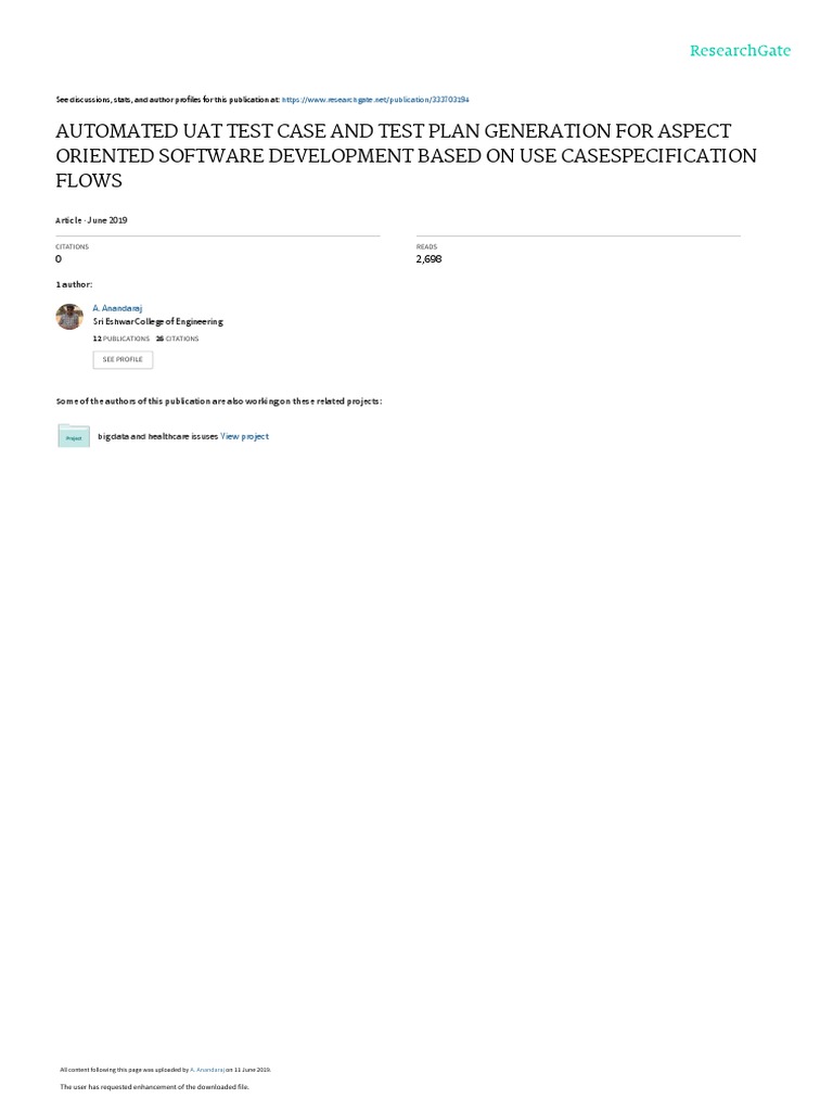 Volume1Issue1 IJCCI Anand | PDF | Use Case | Software Testing