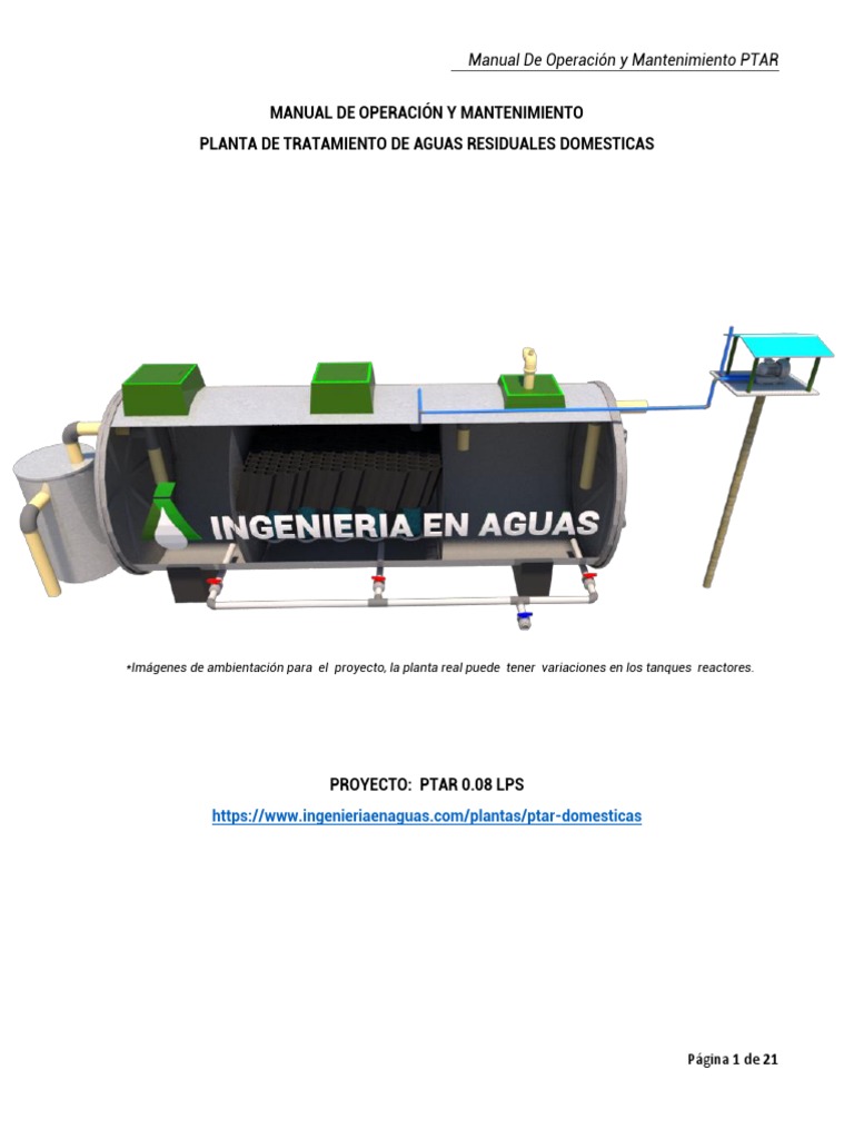 Manual PTAR: Operación y Mantenimiento | PDF | Tratamiento de aguas residuales | Aguas residuales