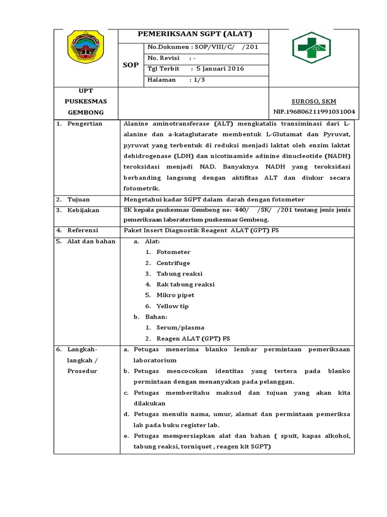 8.1.1.a Spo PEMERIKSAAN SGPT | PDF