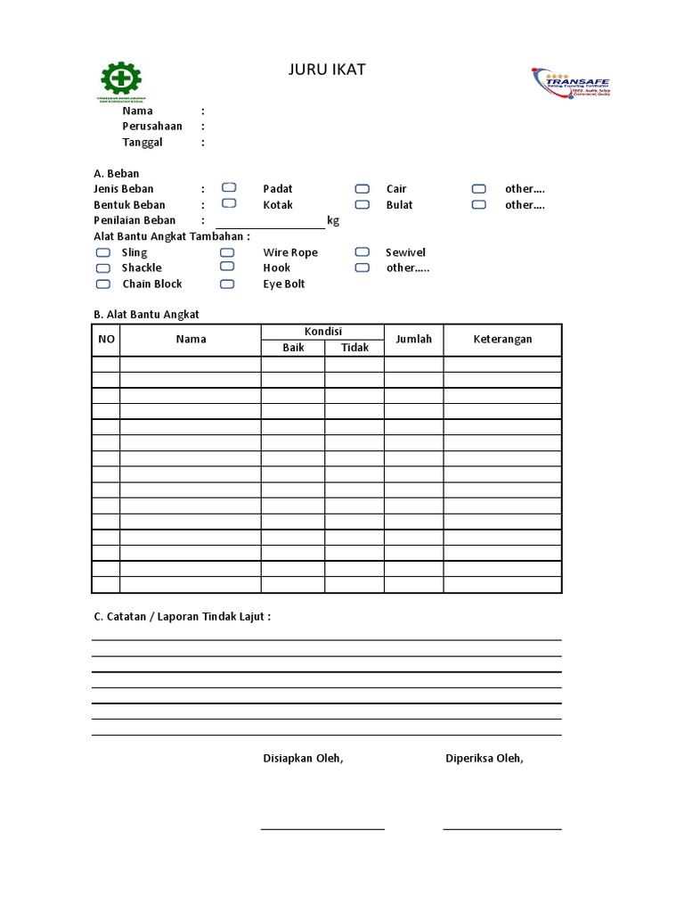 Ceklis Juru Ikat BNSP | PDF
