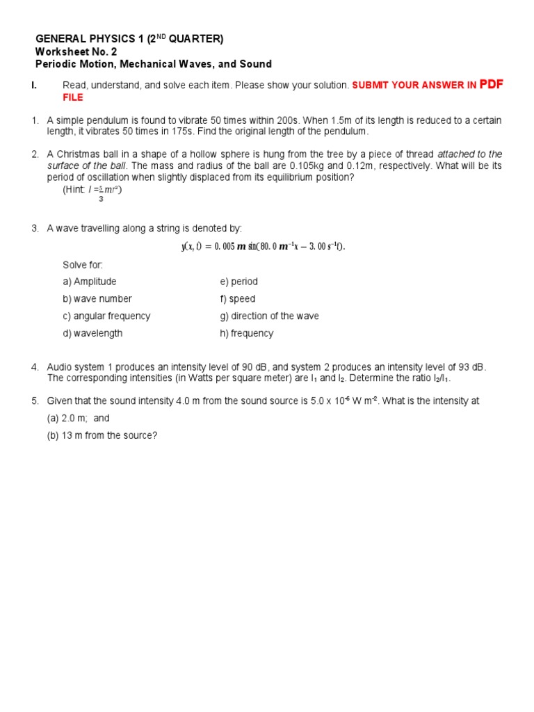Q2 - W2 - General Physics 1 - Periodic Motion, Mechanical Waves, and ...