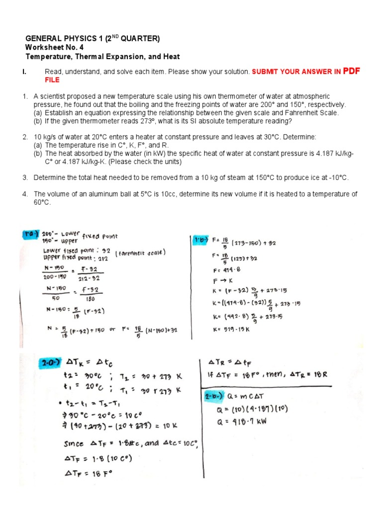 Q2 - W4 - General Physics 1 - Temperature, Thermal Expansion, and Heat | PDF