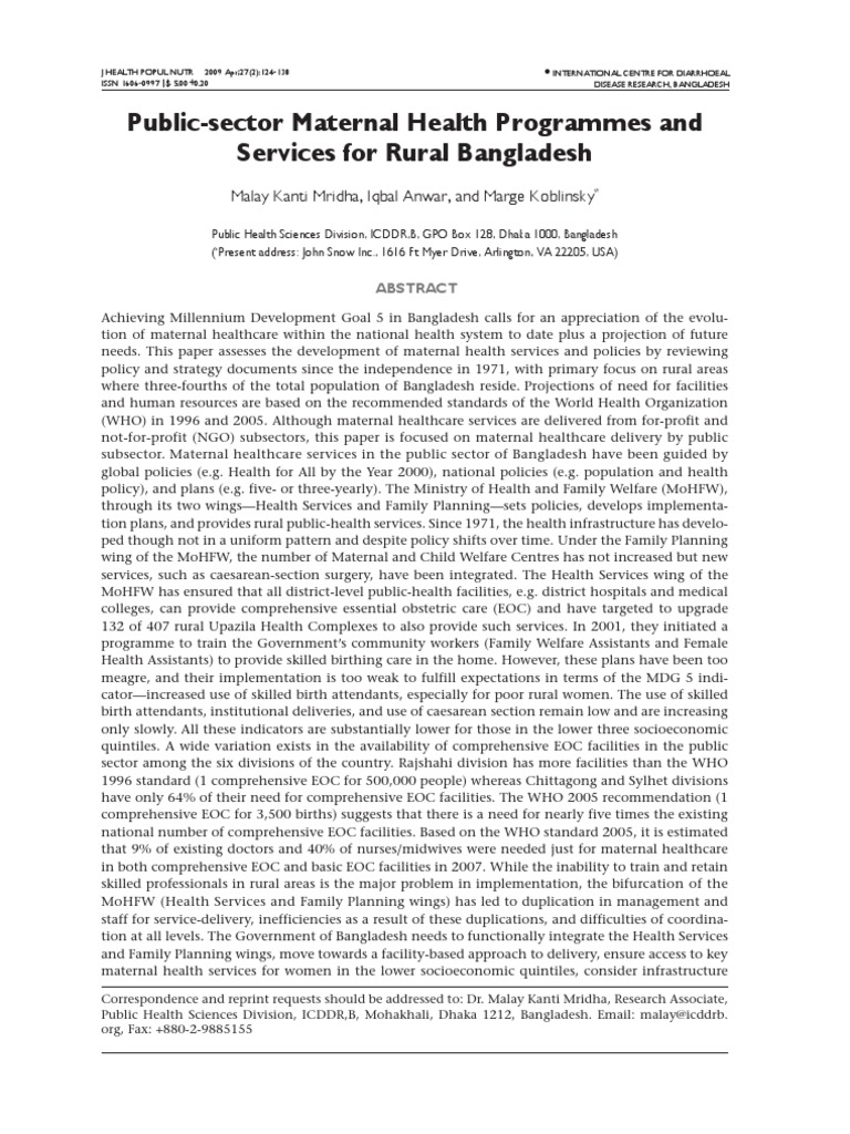 Public-Sector Maternal Health | PDF | Maternal Death | Health Care