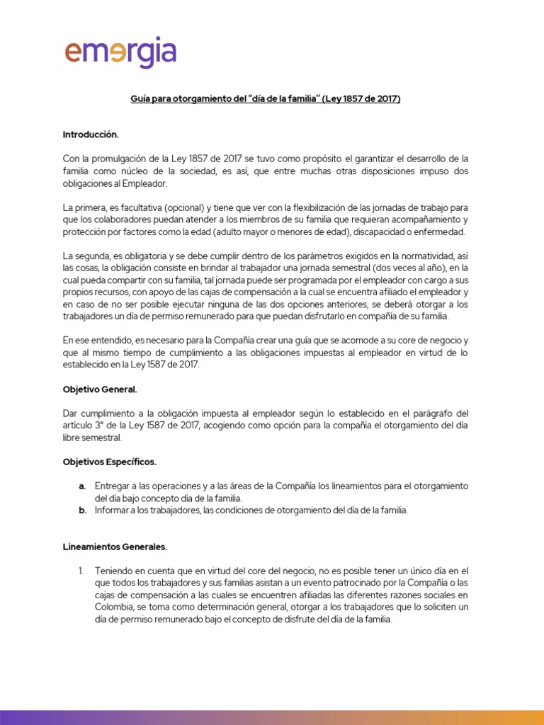 Guía para Otorgar El Día de La Familia Emergia | PDF