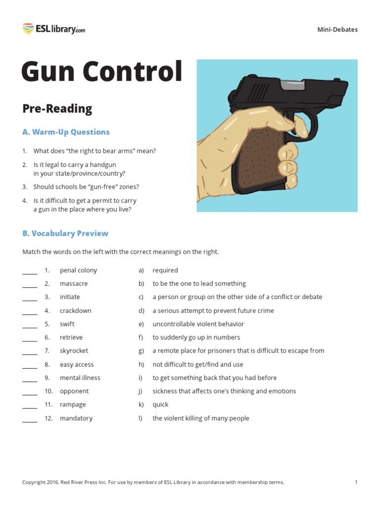 Gun Control Esl | PDF | Sandy Hook Elementary School Shooting | Gun Control