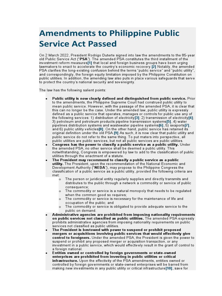 Amendments to Public Service Act 2022 | PDF | Audit | Public Utility