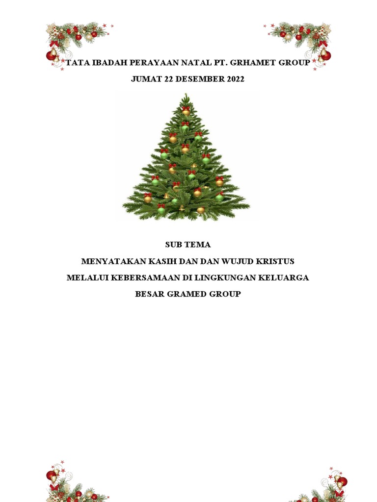 Tata Ibadah Perayaan Natal 2022 | PDF