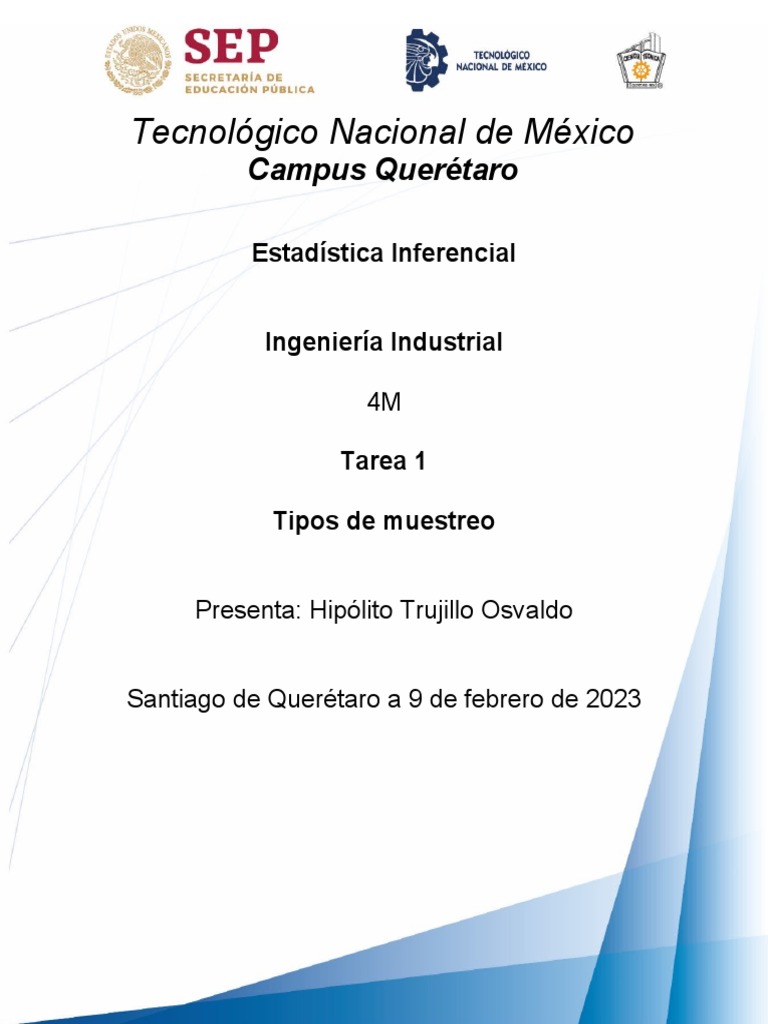 Portada para Entrega de Trabajos | PDF | Muestreo (Estadísticas) | Probabilidad