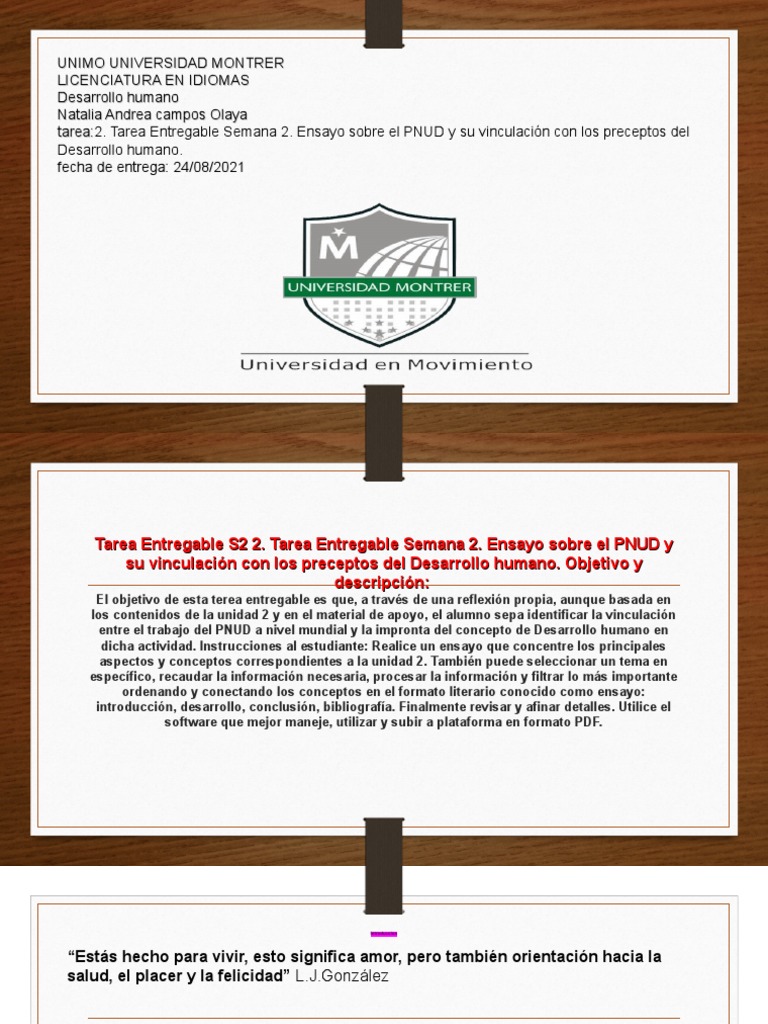 Tarea Entregable 1 Desarrollo Humano | PDF