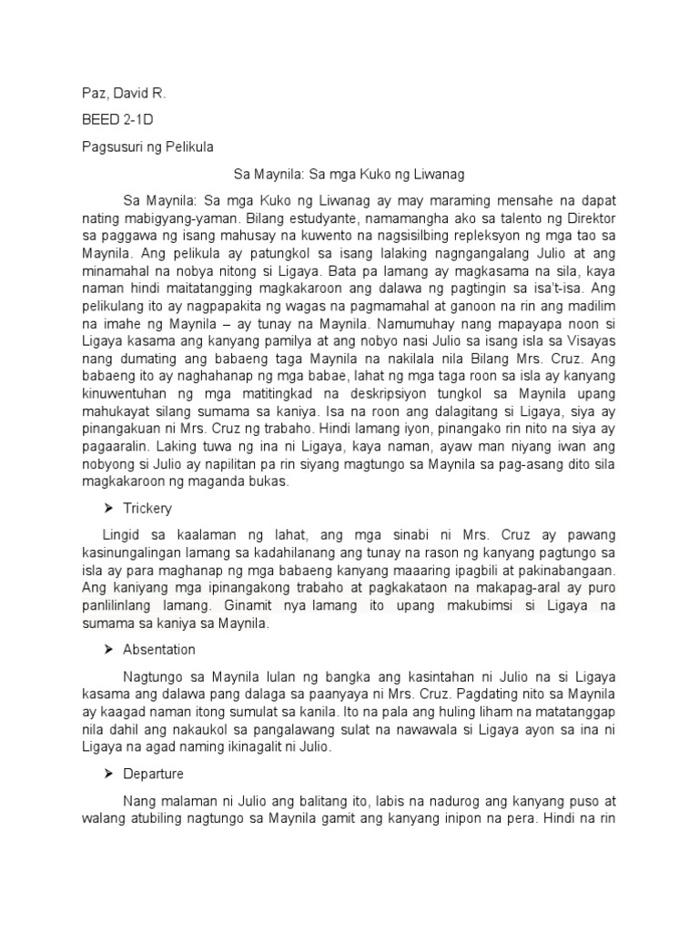 Maynila Sa Kuko NG Liwanag | PDF