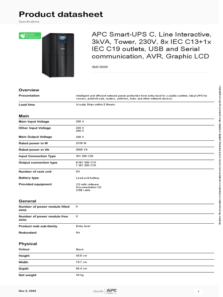 Smart-UPS SMC3000I | PDF | Usb | Computer Network