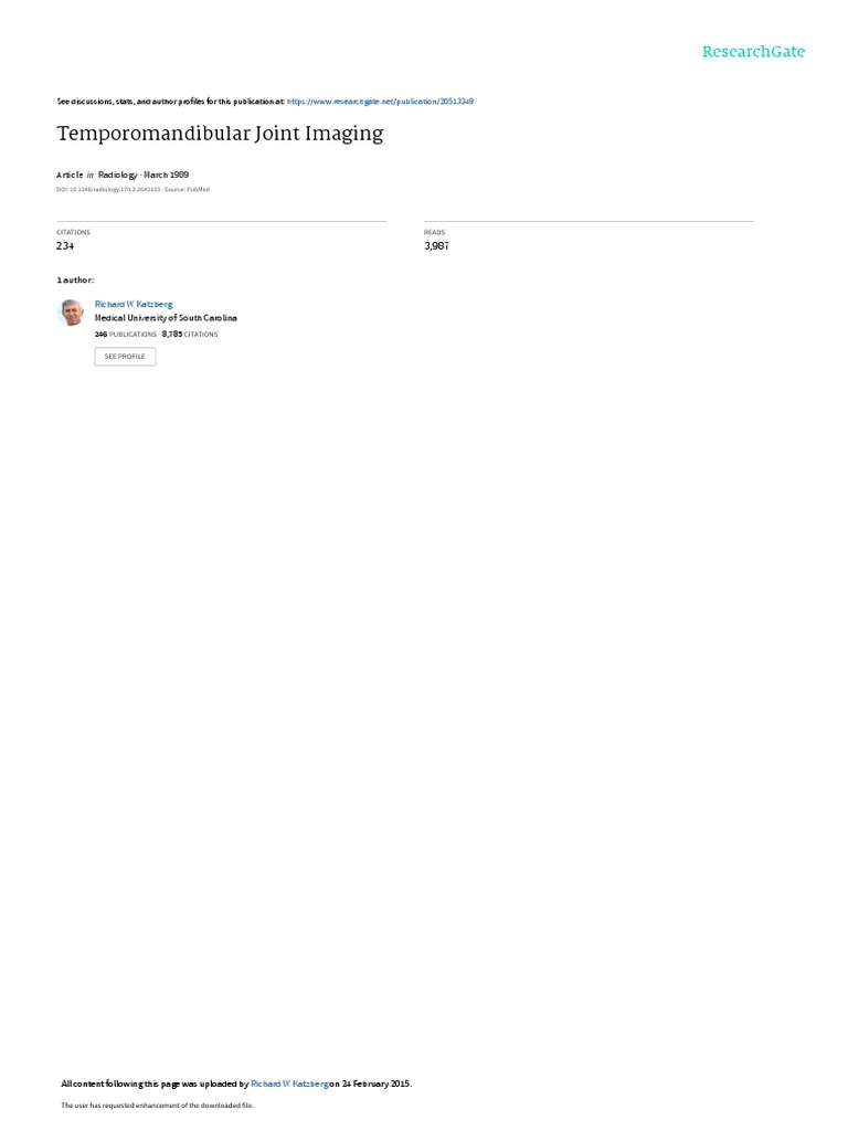 Imaging Modalities for Evaluating Internal Derangements of the ...