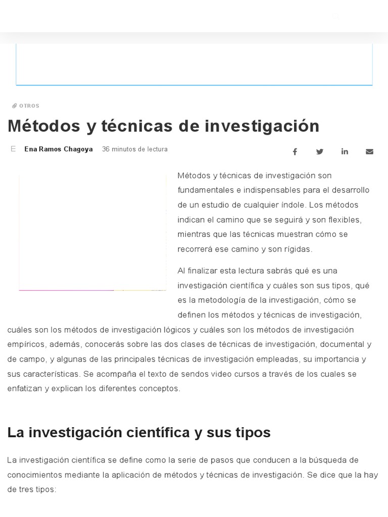 Métodos y Técnicas de Investigación - Gestiopolis | PDF | Método científico | Razonamiento deductivo