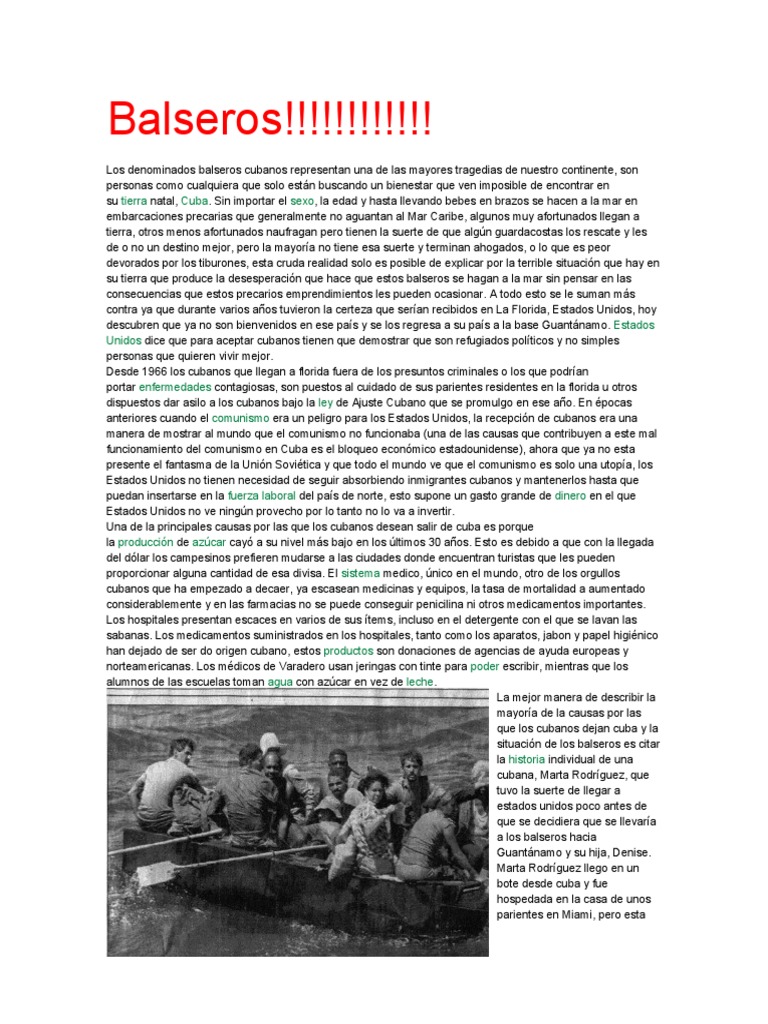 Balseros Comentarios | PDF | Cuba | Fidel Castro
